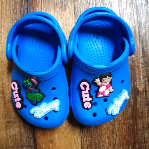 CROCS | Shoes | Baby Girl Sz 4 Crocs With Lilo Stitch Croc Charms ...